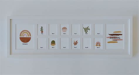 Kindy 12 School Years Frame White Art Backing Frame Warehouse