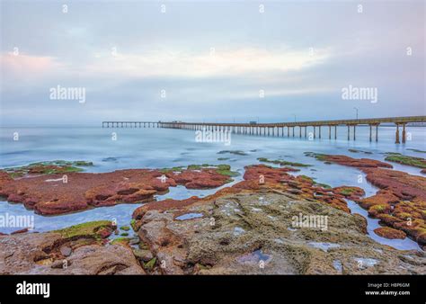 Ocean Beach Pier Tide Pools And Reef San Diego California Usa Stock