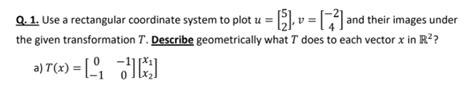 Solved Q 1 Use A Rectangular Coordinate System To Plot U