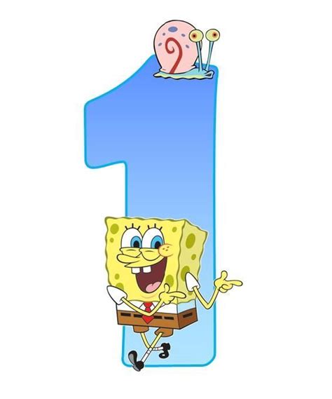 Šablona Papírový číslo Spongebob V Kalhotách 1