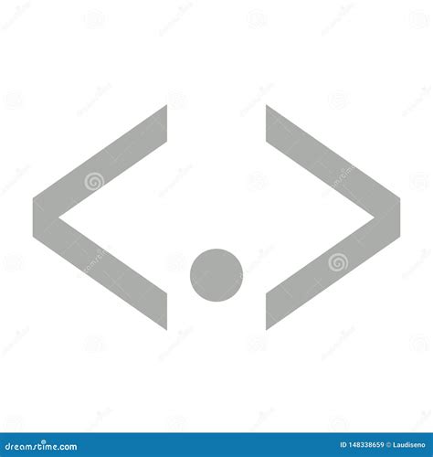 Pair Of Brackets With A Dot Programming Code Stock Vector