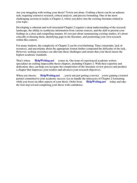 Sample Thesis Chapter 2 Format Pdf Thesis Qualitative Research