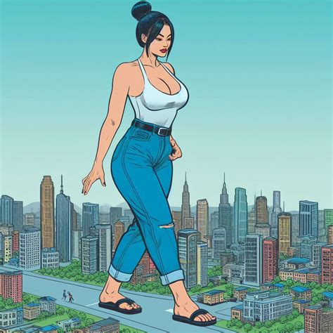 Ai Art Giantess Walk Through The City By Giantessjapan On Deviantart