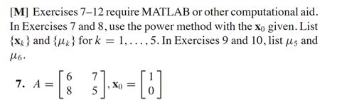 Solved M Exercises 712 Require Matlab Or Other