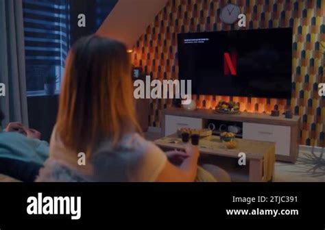 Watching Netflix Sofa Stock Videos And Footage Hd And 4k Video Clips