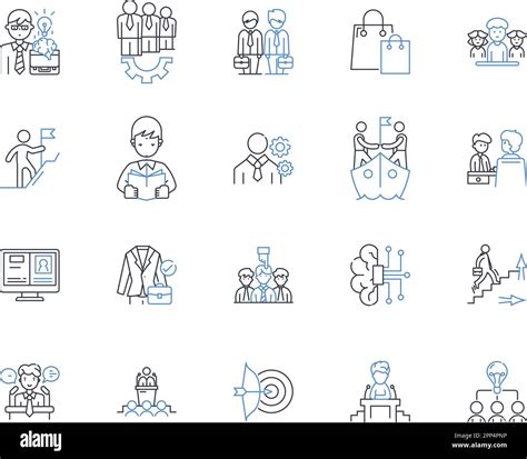 Development Line Icons Collection Progression Evolution Advancement