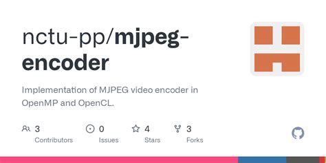 Mjpeg Encoderopencl Kerneljpeg Encodercl At Master · Nctu Ppmjpeg Encoder · Github