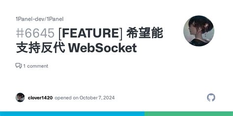 Feature 希望能支持反代 Websocket · Issue 6645 · 1panel Dev1panel · Github