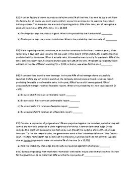Bayes Theorem Worksheet 2 By Matthew Kilgore TPT