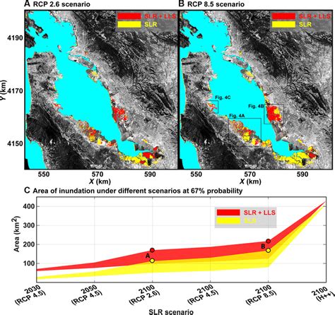 Inundation Maps And Areas For Different Emission Scenarios The Lower