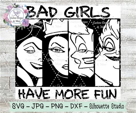 Bad Girls Have More Fun Disney Villains Tumbler Template Digital Download