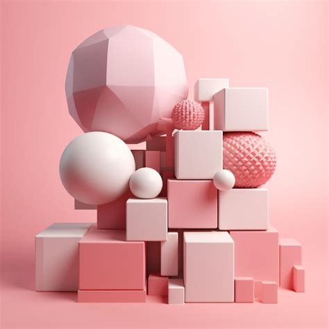 Premium Ai Image 3d Geometric
