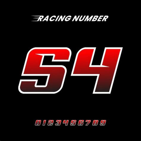 Premium Vector Racing Number 54 Design Vector Template
