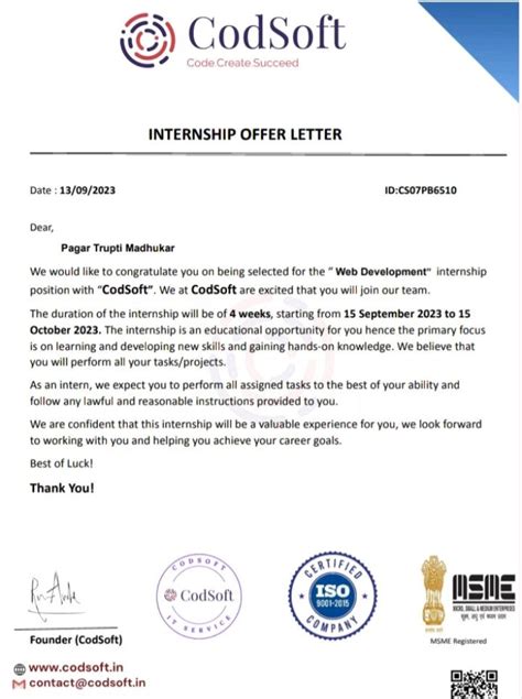 Trupti Pagar On Linkedin Webdevelopment Internshipjourney Codsoft