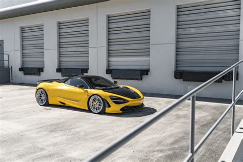 Volcano Yellow Mclaren 720s On Velos Vxs09 3pc Floating Forged Wheels