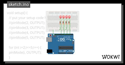 Led点灯パターン5 Wokwi Esp32 Stm32 Arduino Simulator