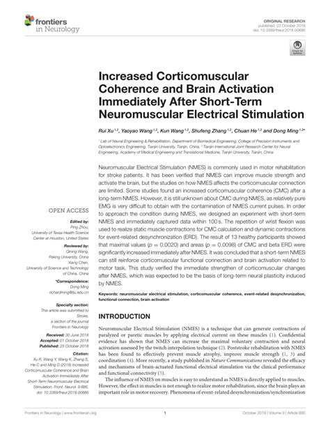 Pdf Increased Corticomuscular Coherence And Brain Activation