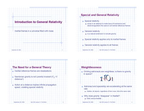Introduction To General Relativity Lecture Notes Astr 350 Docsity
