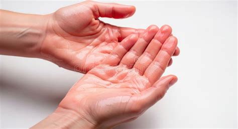 Two Hands Showing Excessive Sweating A Clear Sign Of Palmar