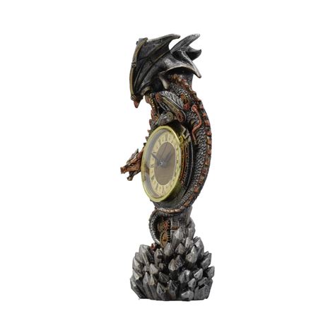 Clockwork Reign Steampunk Dragon Mantel Clock Figures Uk