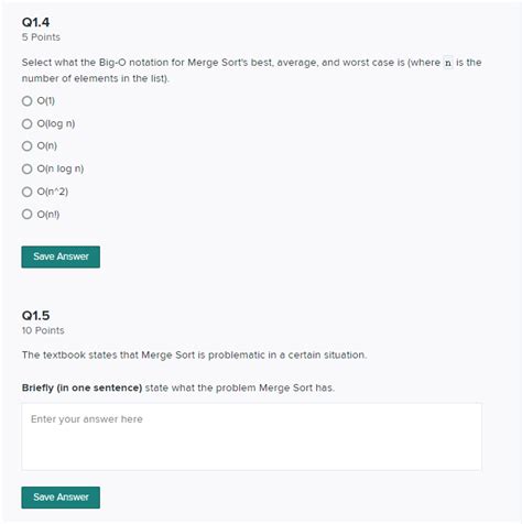 Solved Q Points Select What The Big O Notation For Chegg