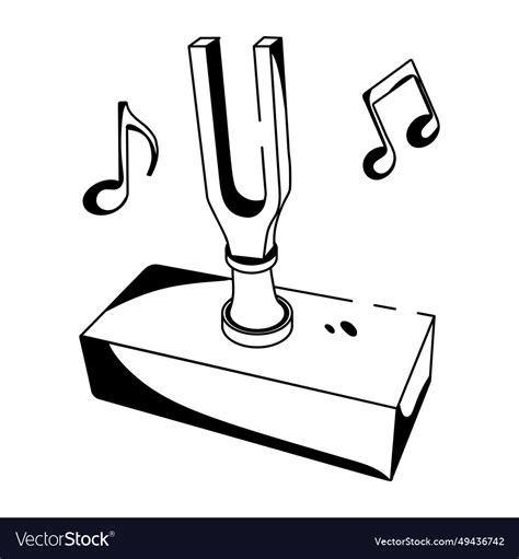 Tuning Fork Royalty Free Vector Image VectorStock