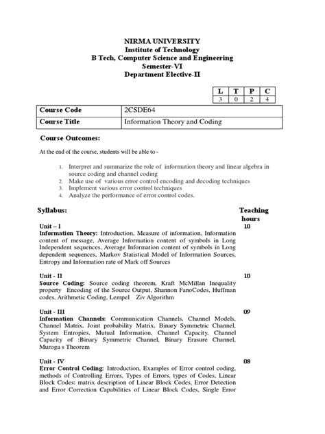 2csde64 information theory and coding download free pdf code data compression
