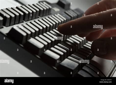 Pressing Keys On Computer Keyboard Stock Photo Alamy