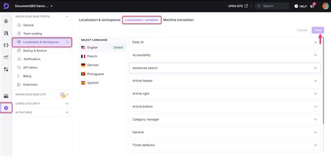 Localization Variables On Knowledge Base