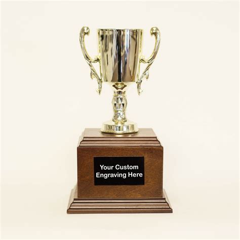 Plastic Cup With Wood Base Trophy Shop Inc