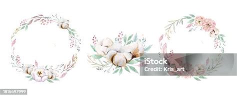 화 환 꽃 프레임과 꽃다발 수채화 꽃 핑크 모란 모란 일러스트 손으로 그린 흰색 배경에 고립되어 있습니다 인사말 카드 디자인에