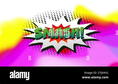 Animation Of Comic 5 Options Text Over Multiple Comic Speech Bubbles With Comic Sound Effects