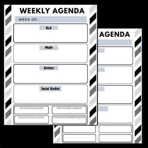 Weekly Agenda Bundle EDITABLE TEMPLATE Pages Etsy
