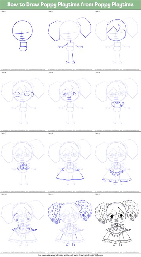 How To Draw Poppy Playtime From Poppy Playtime Poppy Playtime Step By