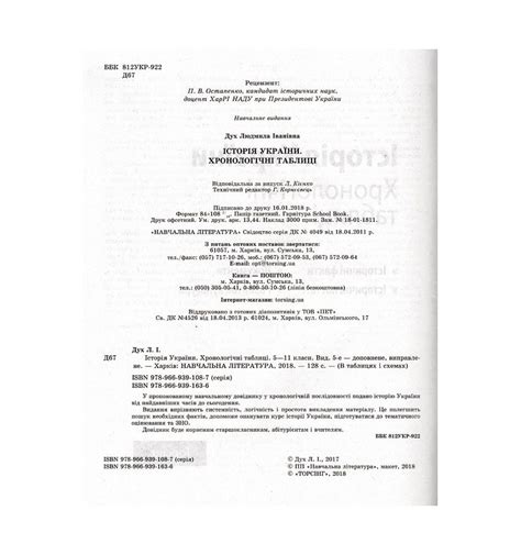 Хронологічні таблиці Історія України 5 11 клас авт Дух Л І вид