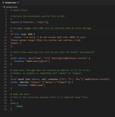 Sieve Syntax Highlight Support Visual Studio Marketplace