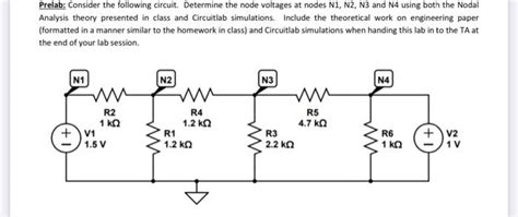 solved prelab consider the following circuit determine the