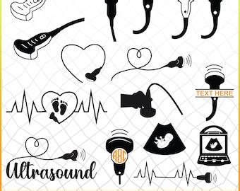 Ultrasound Probe Transducer SVG Ultrasound Probe Transducer Heart Shapes SVG Sonographer Svg