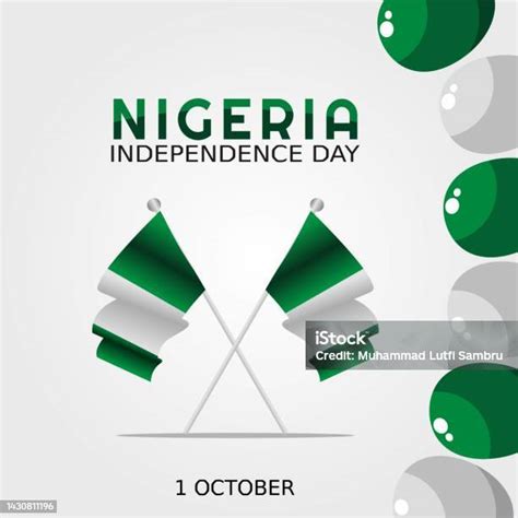 나이지리아 독립 기념일 벡터 일러스트레이션 인사말 카드 포스터 및 배너에 적합합니다 10월에 대한 스톡 벡터 아트 및 기타 이미지 10월 개념 개념과 주제 Istock