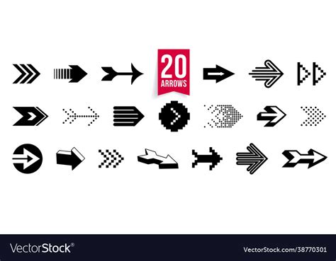 Arrows Big Set Different Shapes Styles Royalty Free Vector