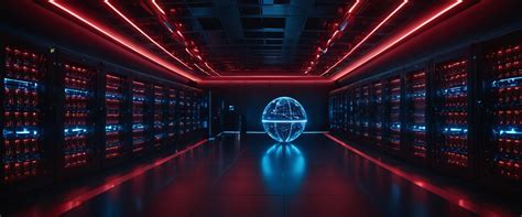 High Tech Server Room With AI Core Stable Diffusion Online