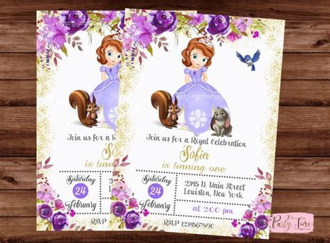 Sofia The First Handmade Invitations