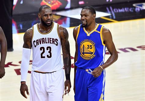 Kevin Durant Standing Next To Lebron