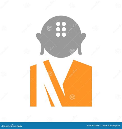 Monk Logo Icon Design Cartoon Vector 297947417