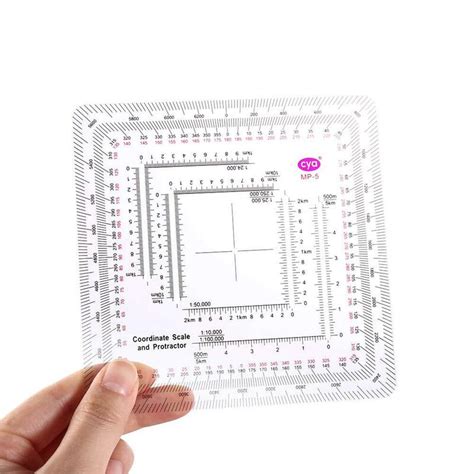 1pc Land Navigation Protractor Coordinate Scale Protractor Map
