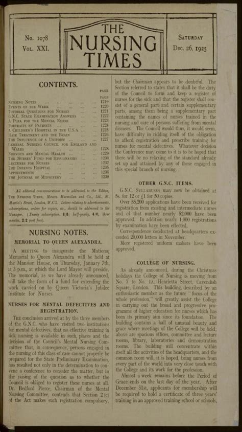 Issue 1078 1925 12 26 Nursing Times