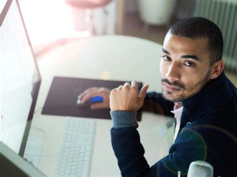 Man Computer And Programming Code In Office Web Development And Online For Writing Html Male