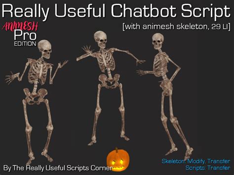 Second Life Marketplace Really Useful Chatbot Script Animesh Pro Edition With Animesh Skeleton