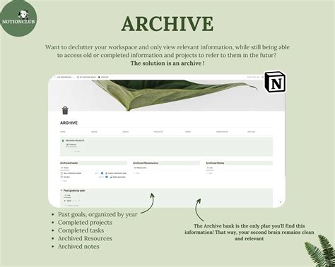 Notion Second Brain Notion Dashboard Notion Template 2023 Etsy