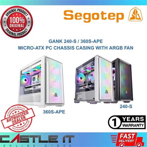 Segotep Gank 240 S 360s Ape Black White Micro Atx Pc Chassis